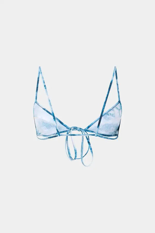 Dsquared2 Monogram Triangle Bikini Top - Light Blue