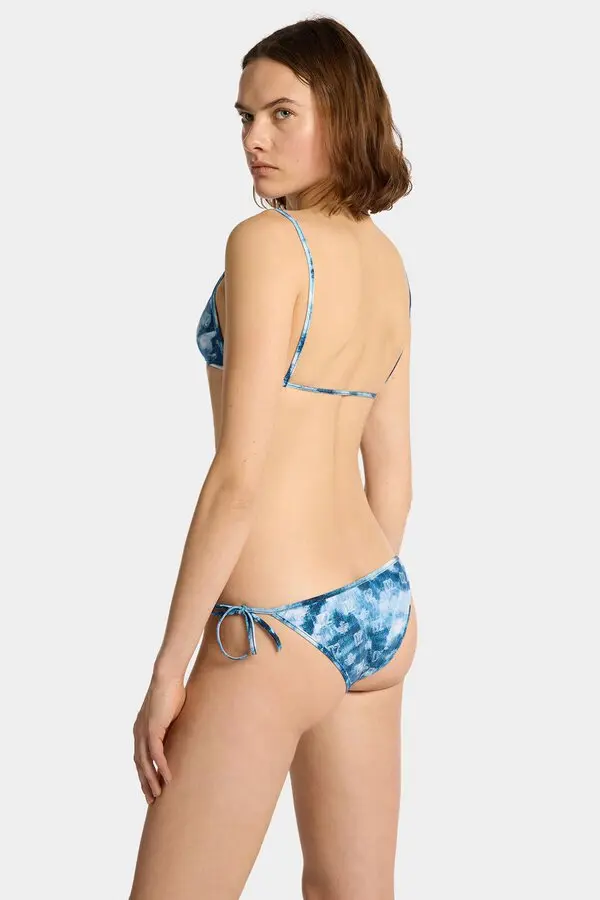 Dsquared2 Monogram Triangle Bikini Top - Light Blue