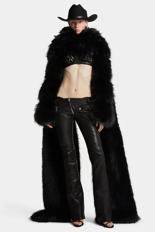 Dsquared2 Leather Thong Biker Pant