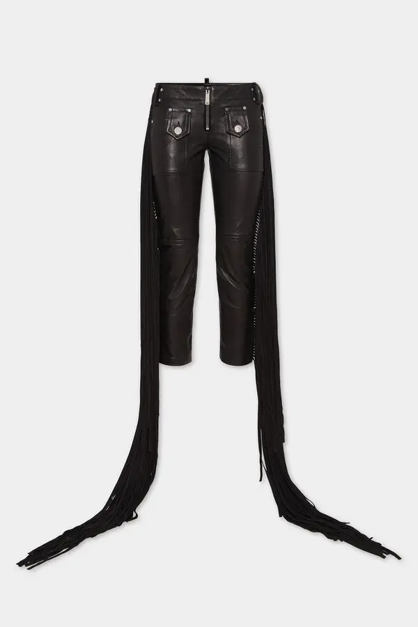 Dsquared2 Vaquera Collaboration Biker Pants With Fringe