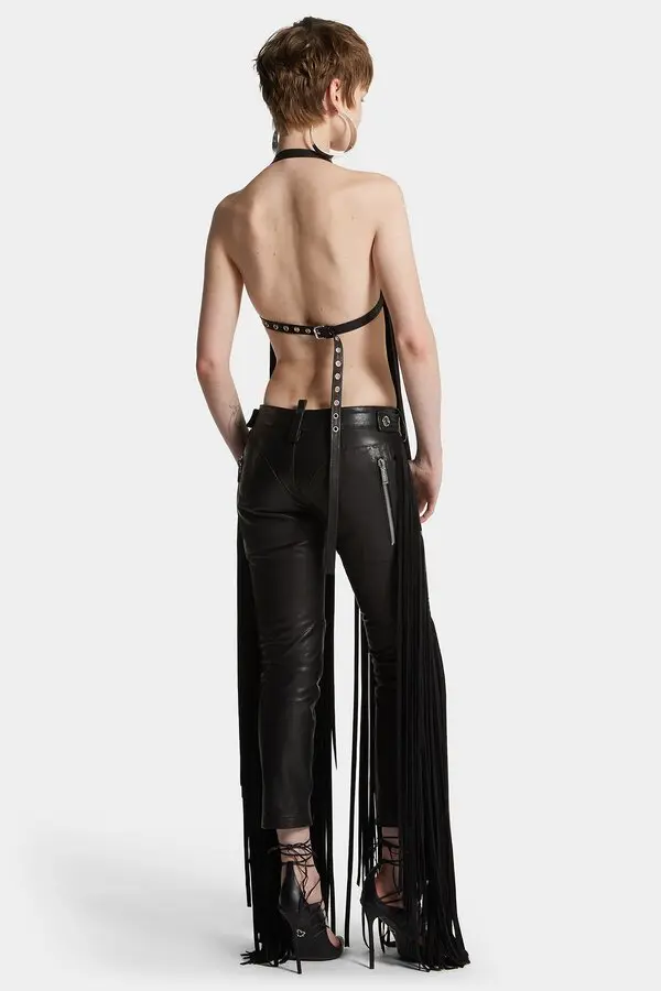 Dsquared2 Vaquera Collaboration Biker Pants With Fringe