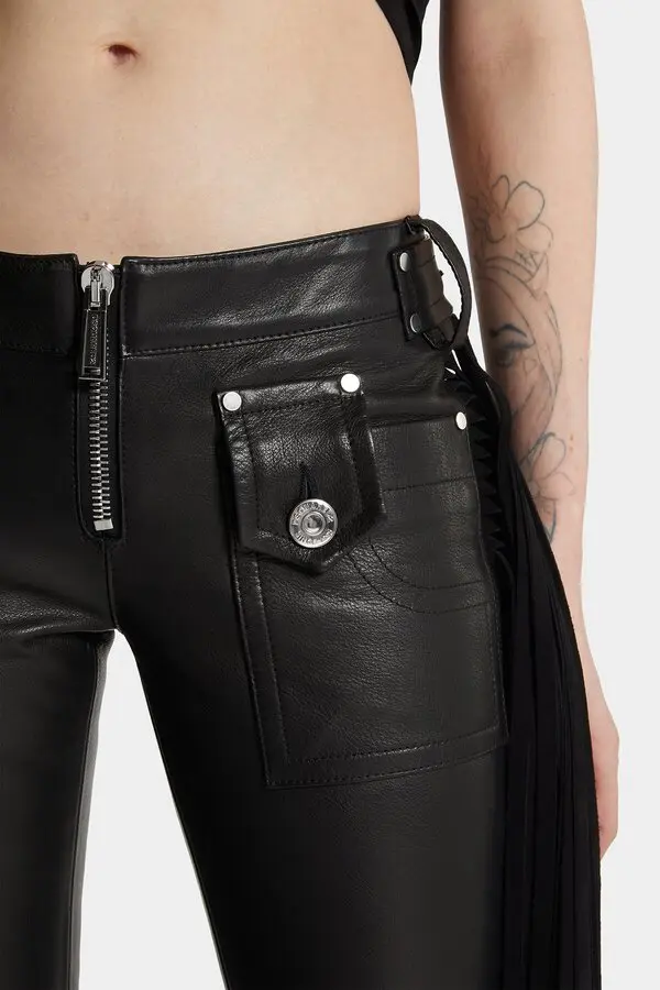 Dsquared2 Vaquera Collaboration Biker Pants With Fringe