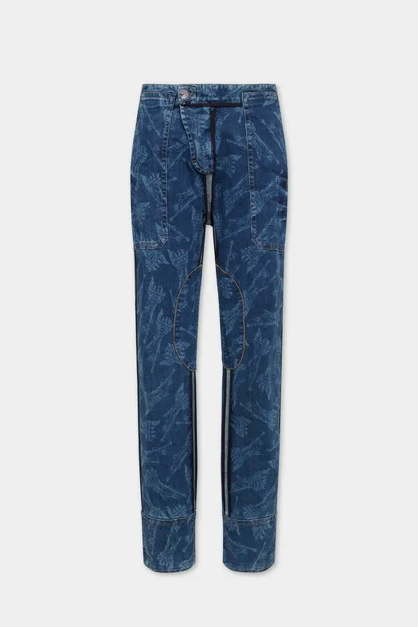 Dsquared2 Vaquera X Statue Of Liberty Cargo Laser Wash Jeans - Blue