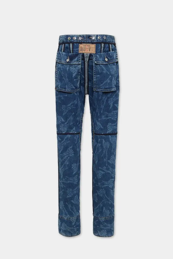 Dsquared2 Vaquera X Statue Of Liberty Cargo Laser Wash Jeans