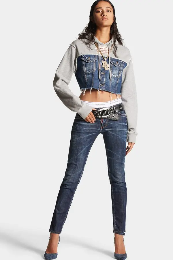 Dsquared2 Jennifer Jeans Dark Wash Skinny Fit - Blue