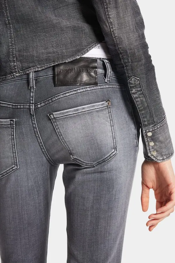 Dsquared2 Grey Proper Wash Medium Waist Flare Jeans