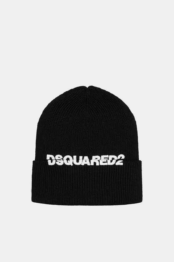 Dsquared2 Logo Knit Beanie - Black