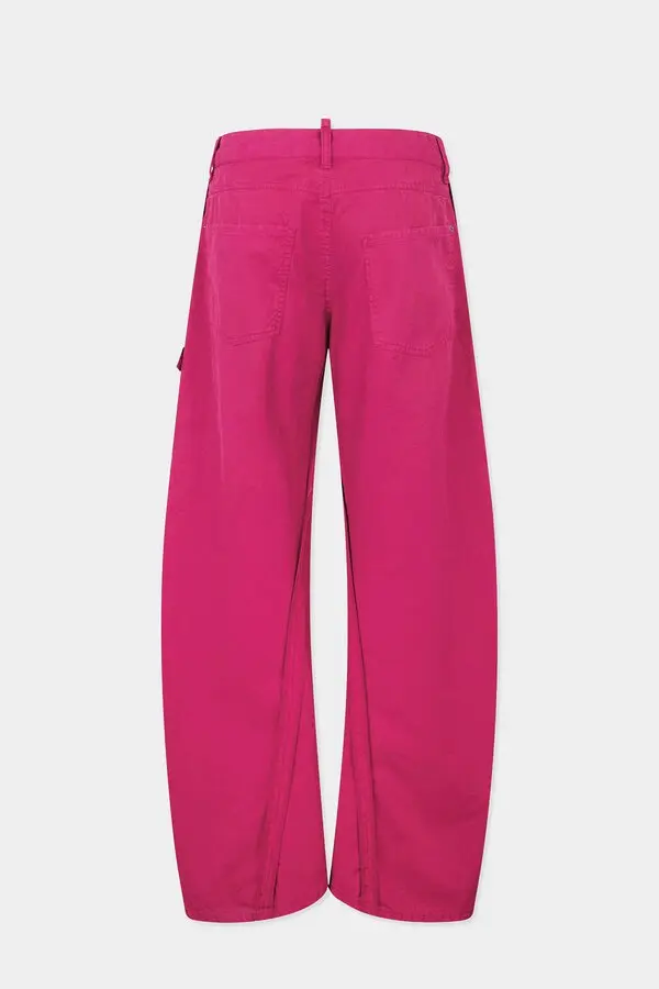 Dsquared2 Twisted Rose Embellished Cotton Pants - Red