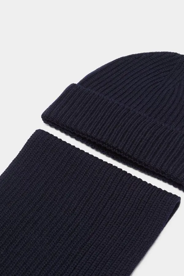 Dsquared2 Rib-knit Wool Scarf And Beanie Set