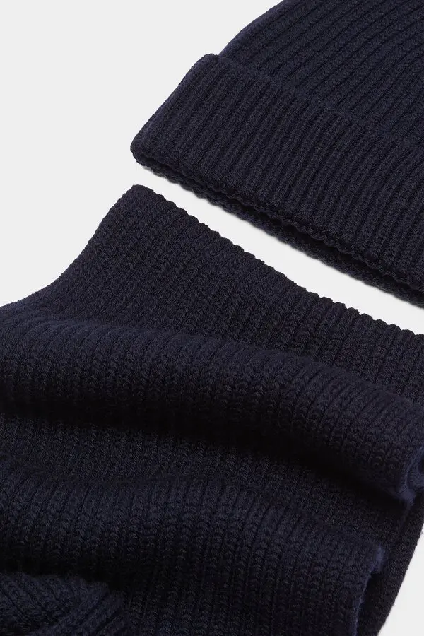 Dsquared2 Rib-knit Wool Scarf And Beanie Set
