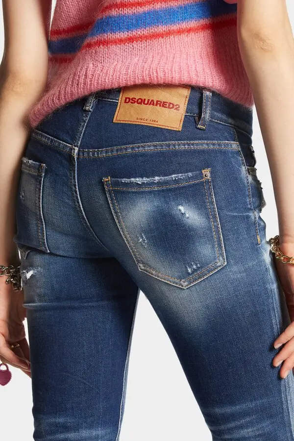 Dsquared2 Jennifer Jeans With Ripped Knees - Blue