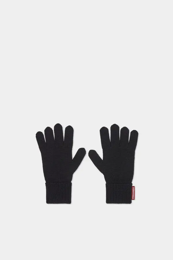 Dsquared2 Ribbed Knit Beanie And Gloves Set