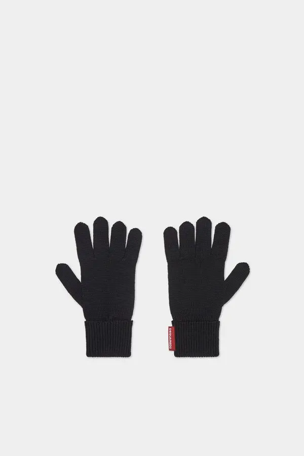 Dsquared2 Ribbed Knit Beanie And Gloves Set