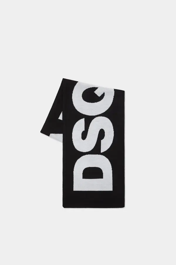 Dsquared2 Logo Knit Scarf - Black