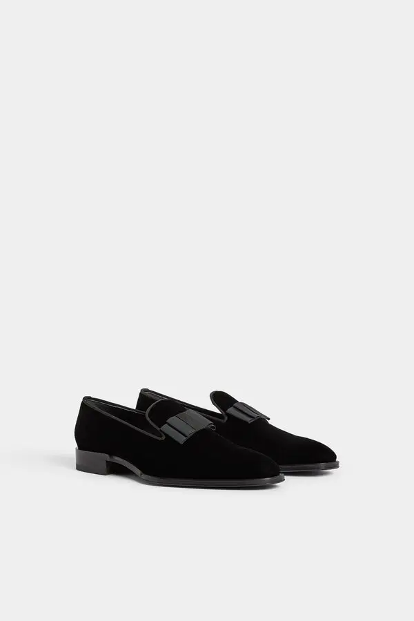 Dsquared2 Velvet Loafers With Grosgrain Ribbon Detail
