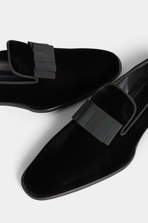 Dsquared2 Velvet Loafers With Grosgrain Ribbon Detail