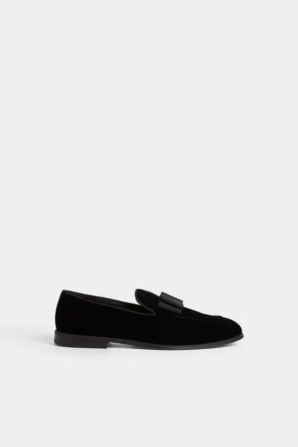 Dsquared2 Velvet Loafers With Bow Detailing