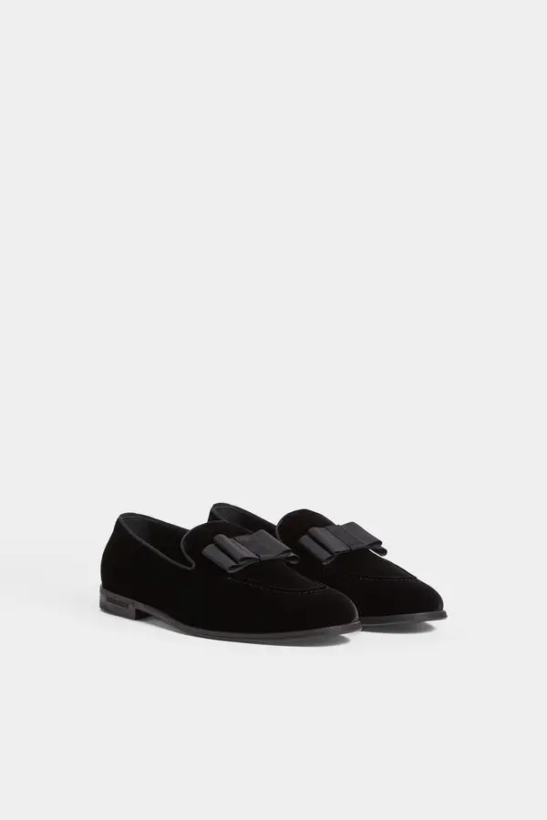 Dsquared2 Velvet Loafers With Bow Detailing