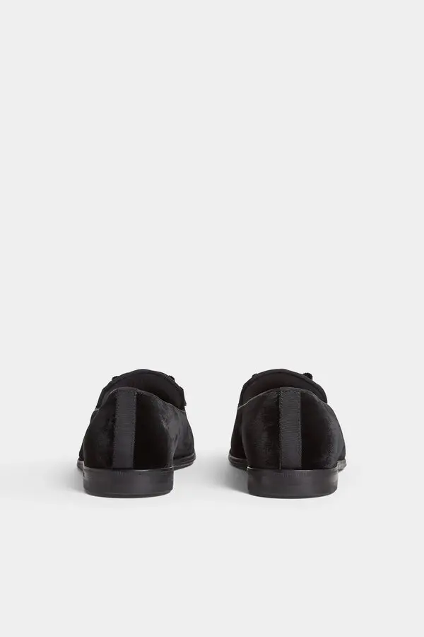 Dsquared2 Velvet Loafers With Bow Detailing