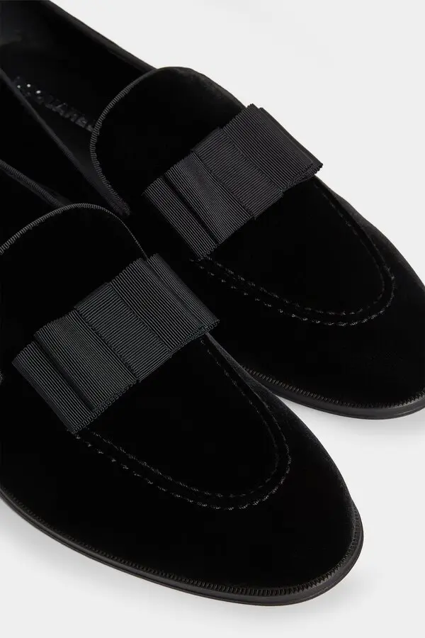 Dsquared2 Velvet Loafers With Bow Detailing