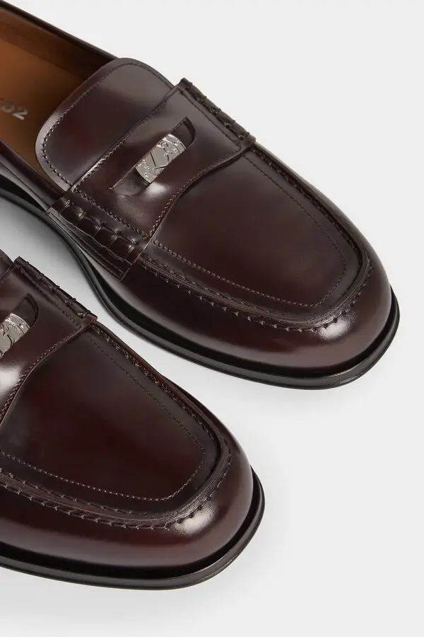 Dsquared2 Brushed Calfskin Leather Loafers