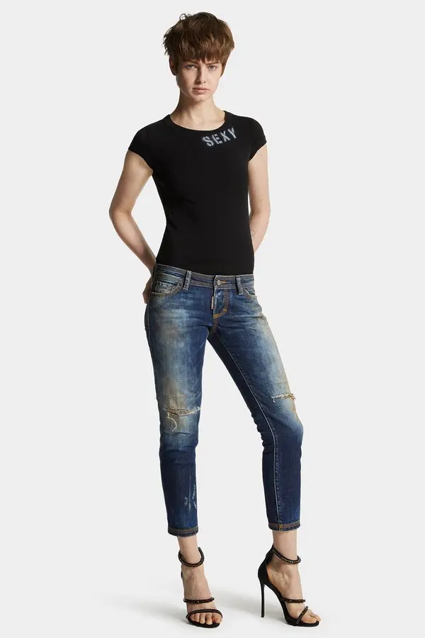 Dsquared2 Medium Wash Distressed Skinny Jeans