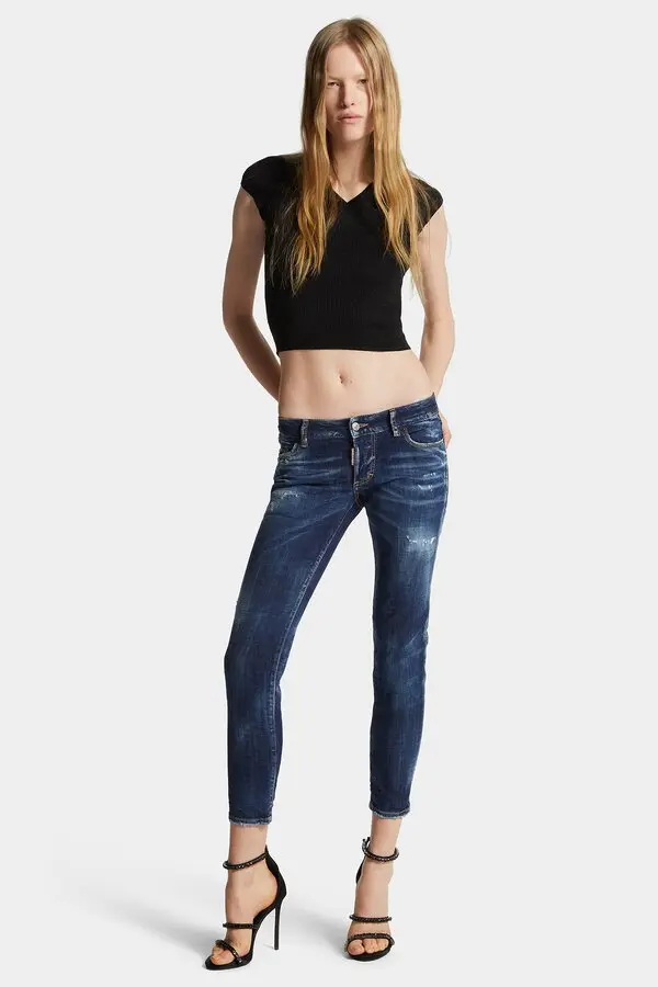 Dsquared2 Skinny Fit Dark Wash Jeans - Blue