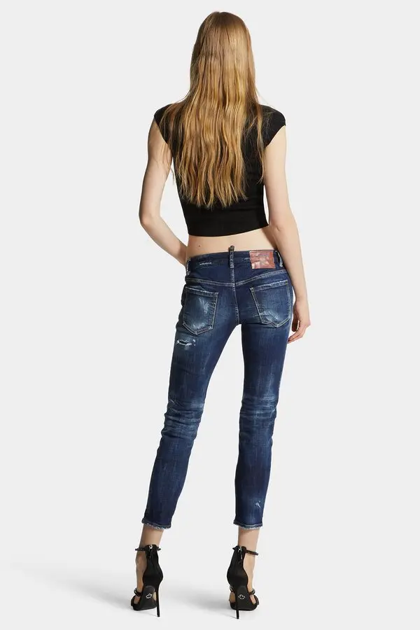 Dsquared2 Skinny Fit Dark Wash Jeans - Blue