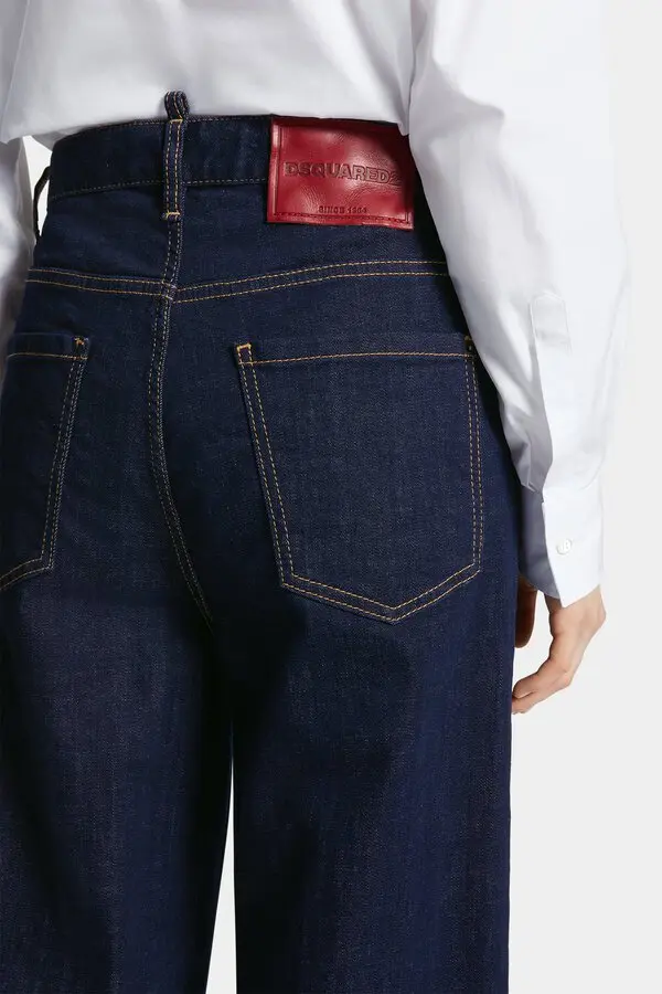 Dsquared2 Dark Rinse Wash Wide-leg Jeans - Blue