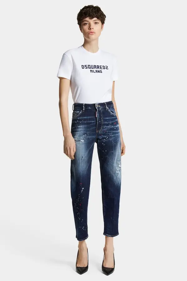 Dsquared2 Medium Red Spots Wash Boston Jeans
