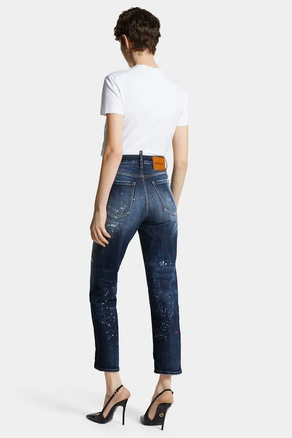 Dsquared2 Medium Red Spots Wash Boston Jeans