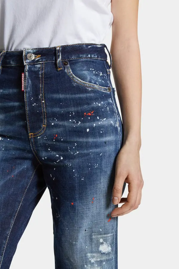 Dsquared2 Medium Red Spots Wash Boston Jeans