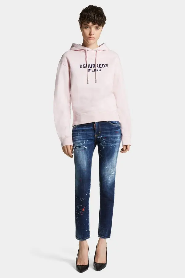 Dsquared2 Jennifer Jeans With Red Spot Wash - Blue