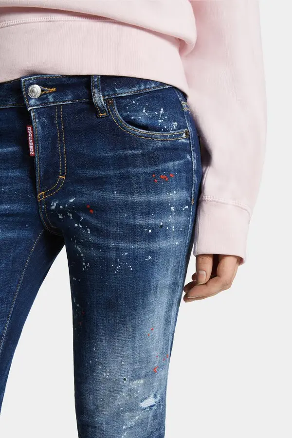 Dsquared2 Jennifer Jeans With Red Spot Wash - Blue