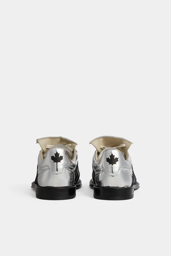 Dsquared2 Boxer Derby Metallic Leather Sneakers