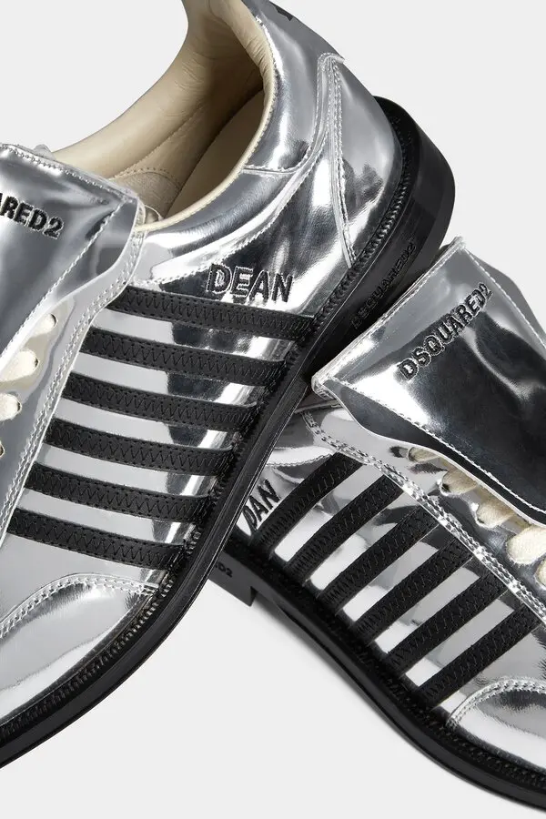 Dsquared2 Boxer Derby Metallic Leather Sneakers