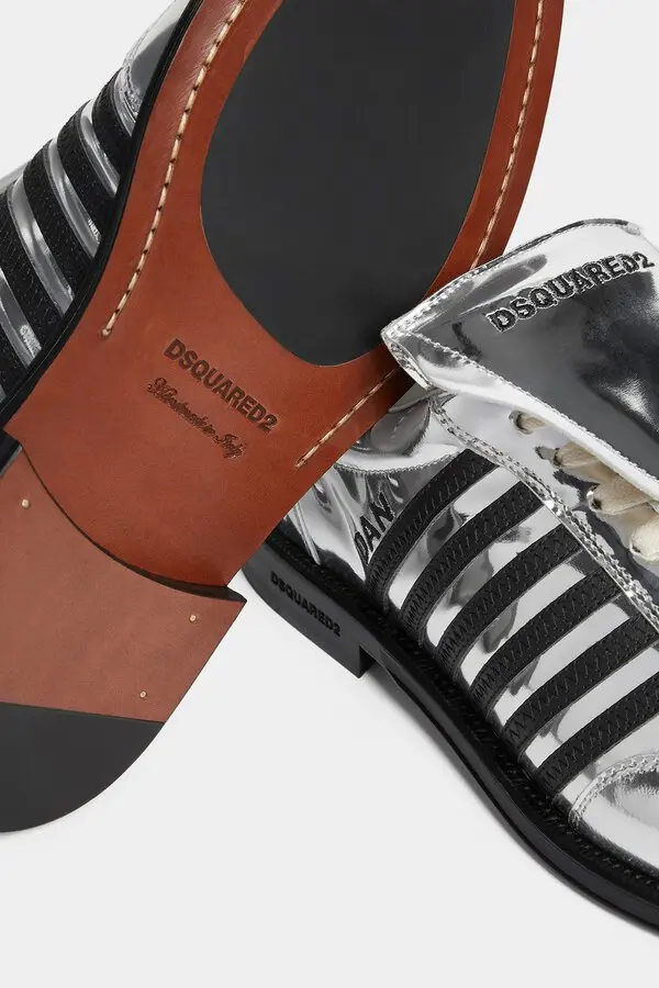 Dsquared2 Boxer Derby Metallic Leather Sneakers