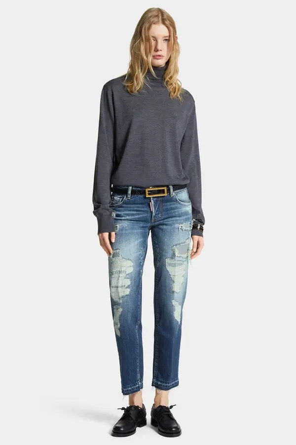 Dsquared2 Medium Wash Distressed Denim Jeans