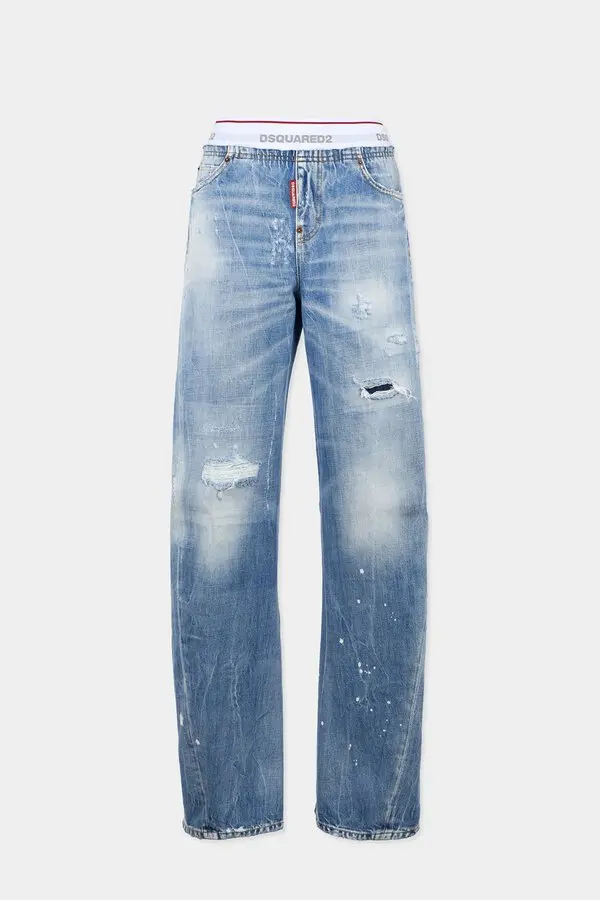 Dsquared2 Light Undle Loose Twist Jeans - Blue