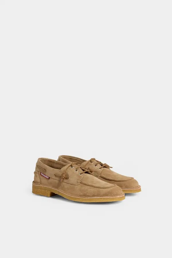 Dsquared2 Neoclassic Suede Boat Shoes - Beige