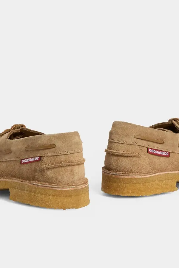 Dsquared2 Neoclassic Suede Boat Shoes - Beige