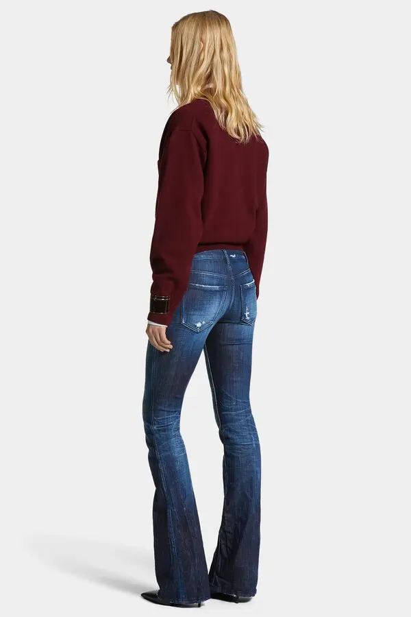 Dsquared2 Dark Wash Medium Waist Flare Jeans