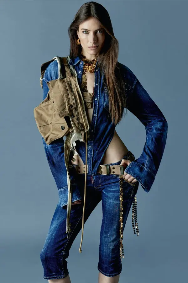 Dsquared2 Dark Wash Cropped Jeans With Paint Splatter