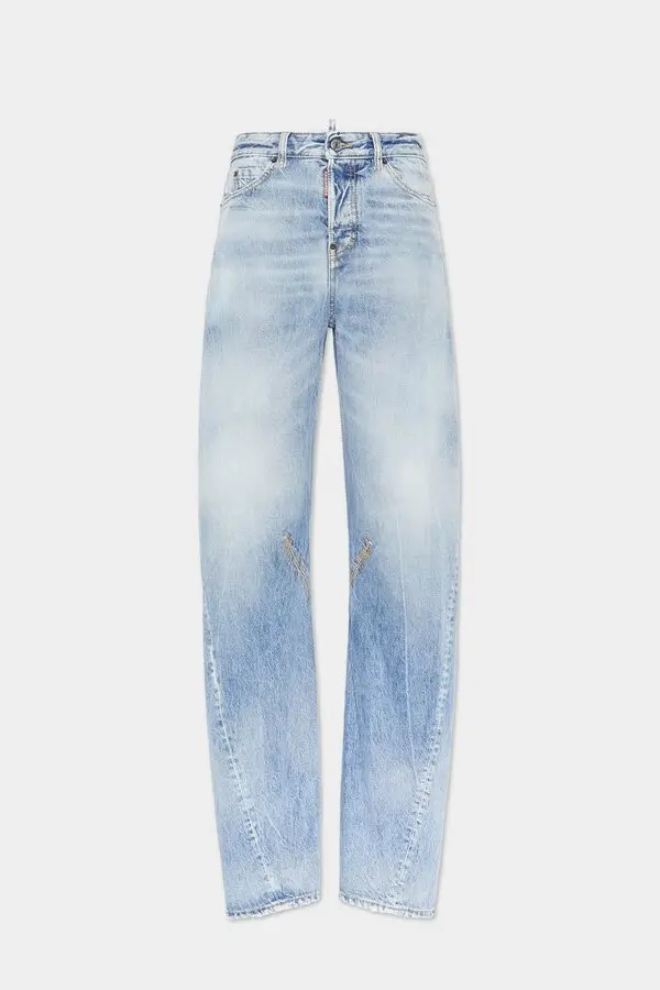 Dsquared2 Light Wash Twisted Jeans - Blue