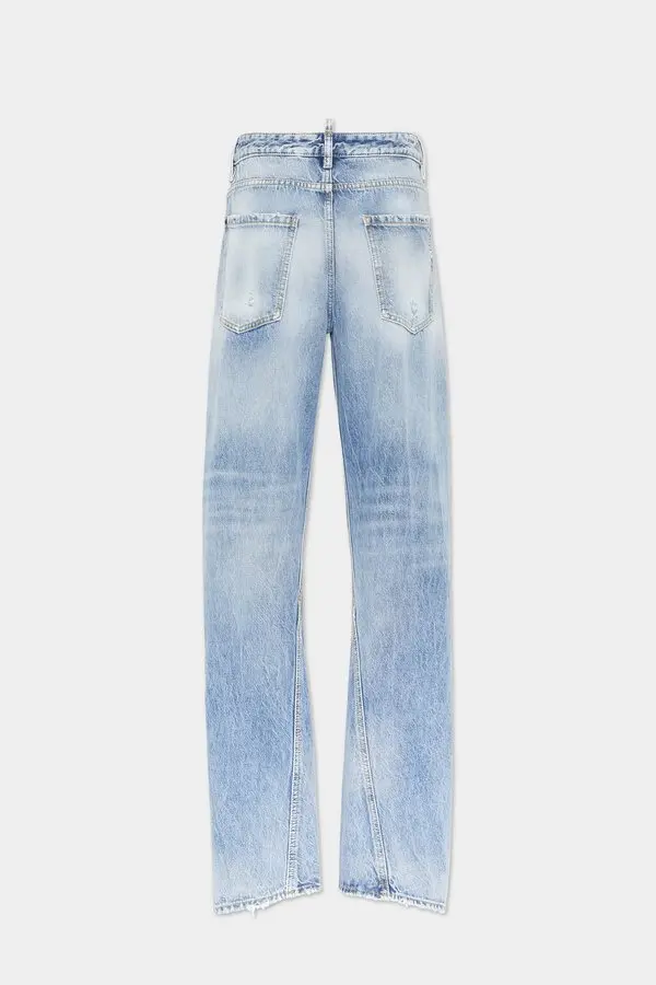 Dsquared2 Light Wash Twisted Jeans - Blue