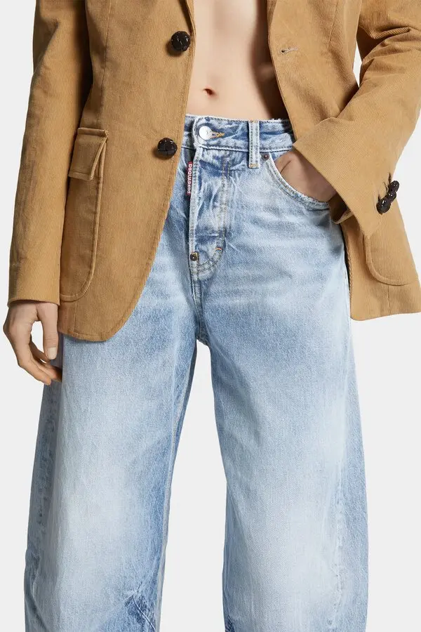 Dsquared2 Light Wash Twisted Jeans - Blue
