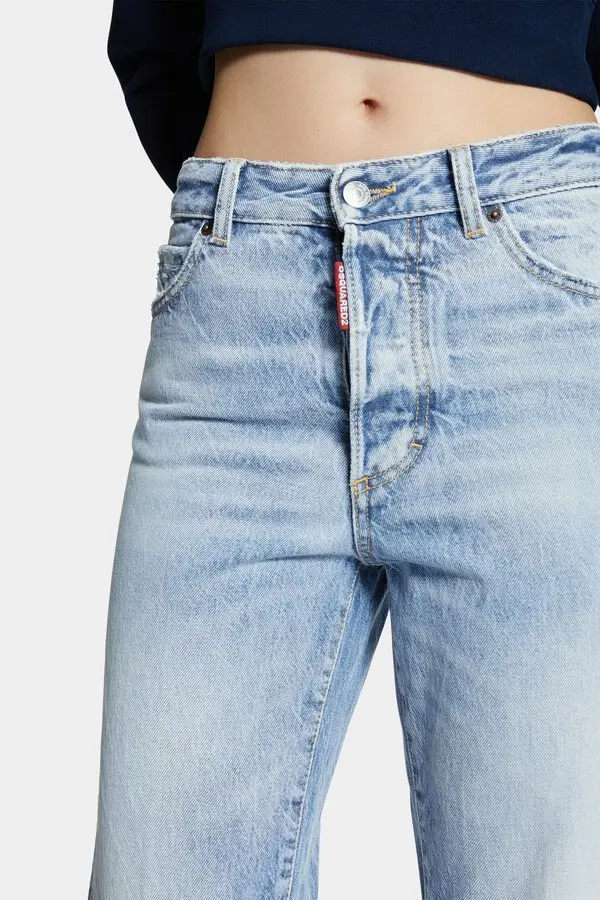 Dsquared2 Light Wash Boston Jeans - Blue
