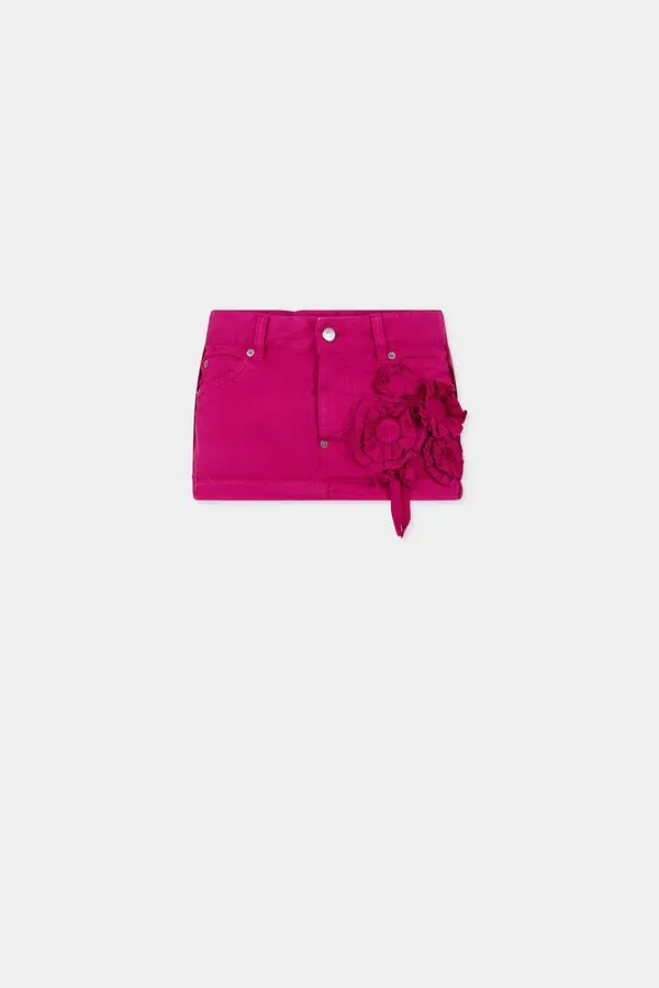 Dsquared2 Embroidered Rosette Mini Skirt - Red