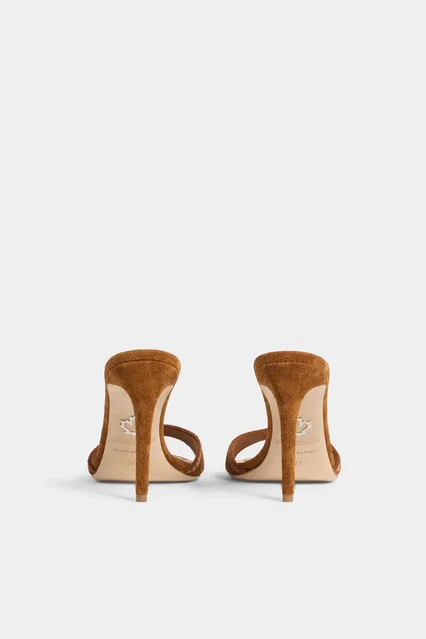 Dsquared2 Twin Mule Sandals With Stiletto Heel - Beige