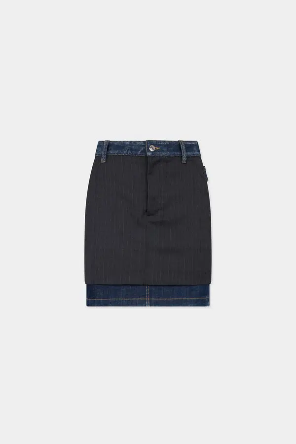 Dsquared2 Dark Wash Hybrid Denim Tailor Skirt